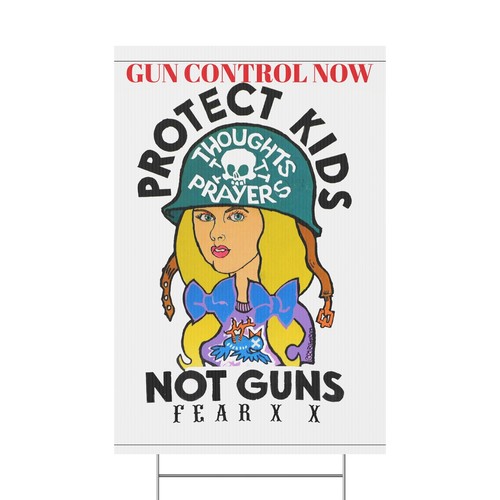 Gun Control to Protect Kids Not Guns, Anti Gun Sm Road Sign on Plastic ...