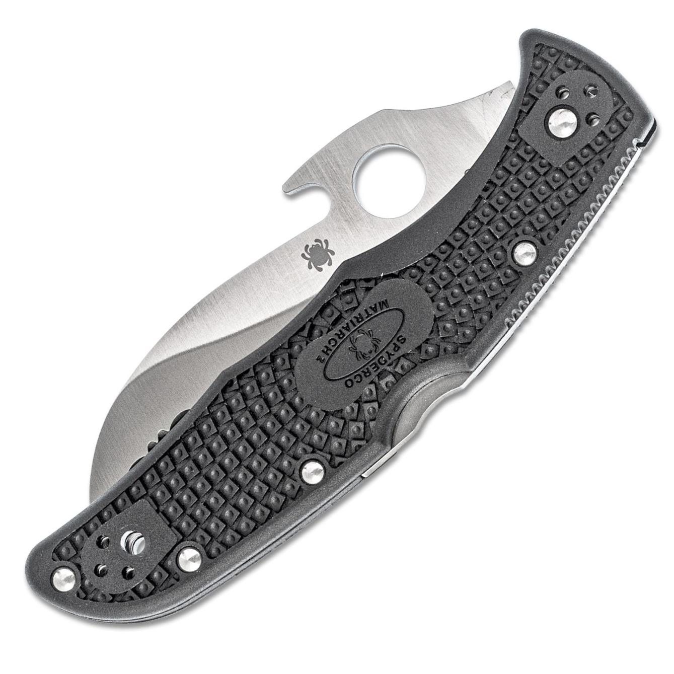 Spyderco Matriarch 2 VG-10 Serrated Blade with Wave Black FRN Handles ...