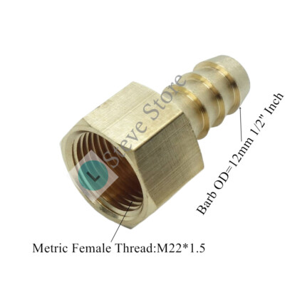 Metric Female Thread M16 M16x1.5 To Barb 12mm 1/2"Hose Adapter Fitting ...