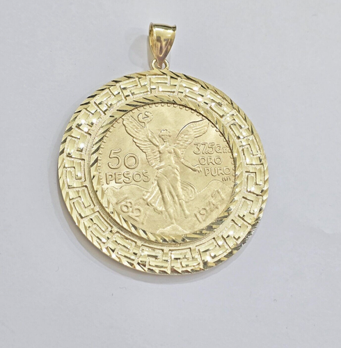 Centenario Coin Charm Solid 10k Yellow Gold 50 Pesos 1947 Centenaro ...