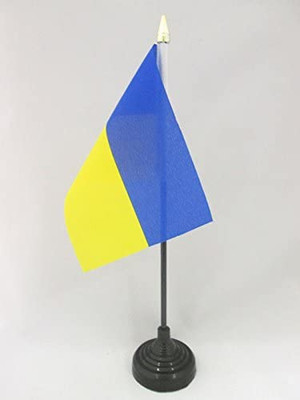 Ukraine Table Flag 4'' X 6'' - Ukrainian Desk Flag 15 X 10 Cm - Golden ...