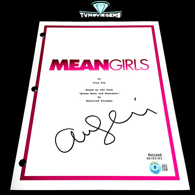 AMANDA SEYFRIED SIGNED MEAN GIRLS FULL PAGE MOVIE SCRIPT w/BECKETT BAS ...