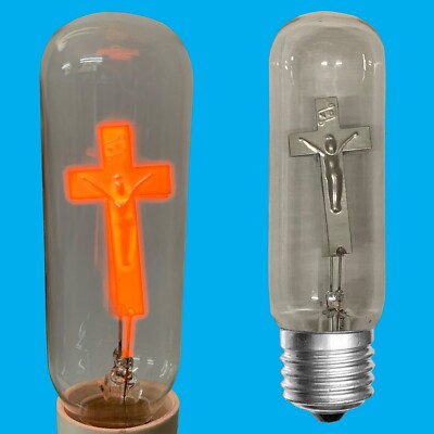 6x 3W Neon Cross Jesus on Crucifix Christian Light Bulb ES E27 ...