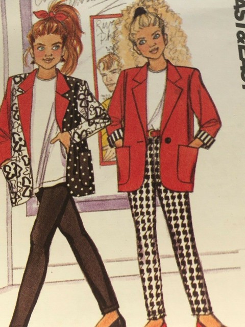 Butterick 6290 Girls BOYFRIEND Jacket Top Pant Skirt Sz 12 14 ...