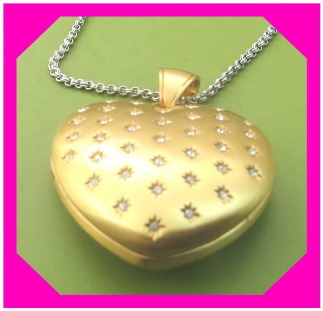 Brighton Sweetheart Heart Locket Crystal Golden Convertible Necklace ...