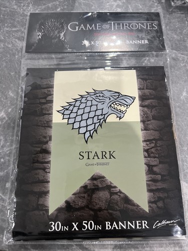 Game of Thrones Banner Stark 30" x 50" Grey Wolf Wall White & Green ...