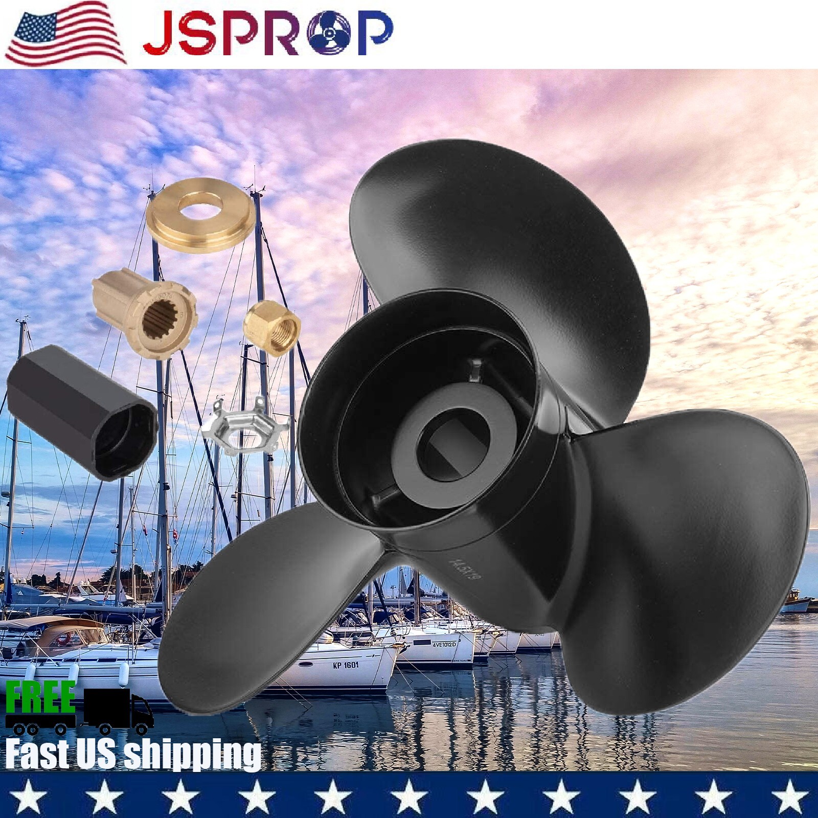 Mercury Black Max 48-832830a45 Aluminum Propeller 14 1/2 X 19p With Hub ...