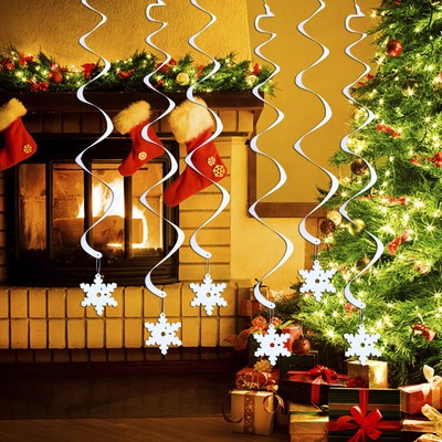 6 Pcs Christmas Swirls Streamers Tree Ornament Chrismas Decor Nativity ...