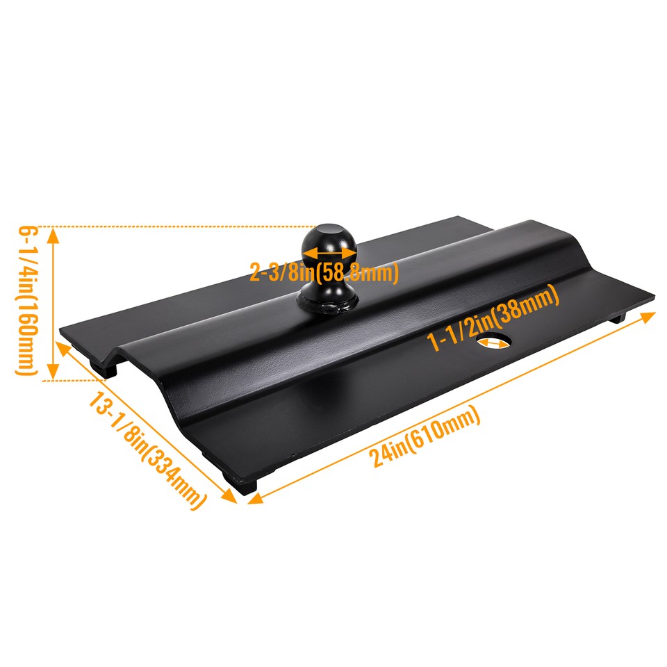 5th Wheel Rail Gooseneck Trailer Hitch Bent Plate 2-5/16" Ball 25 ...