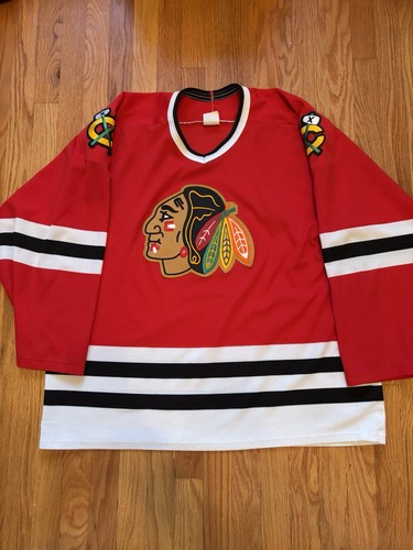 Chicago Blackhawks Vintage Jersey XL CCM Maska Red 90s Hockey NHL Retro ...