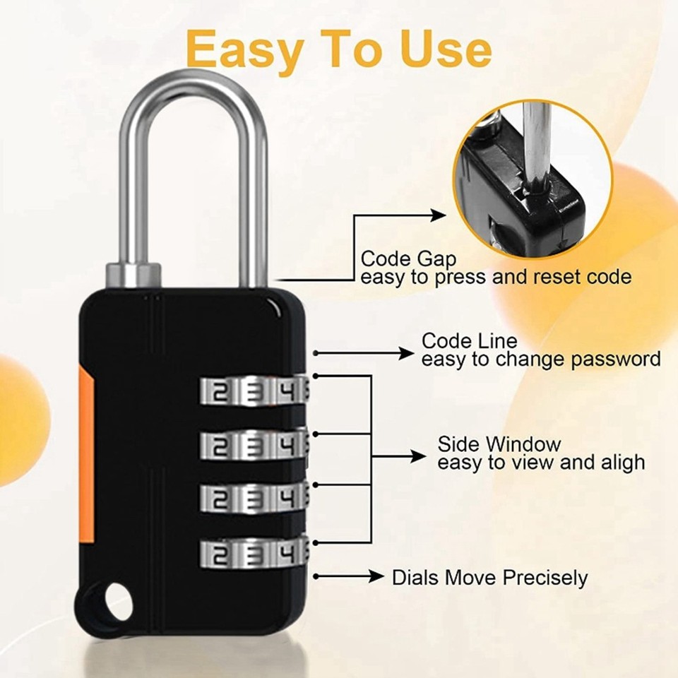 2PCS 4 Digit Number Combination Pad Lock Padlock Outdoor Lock ...