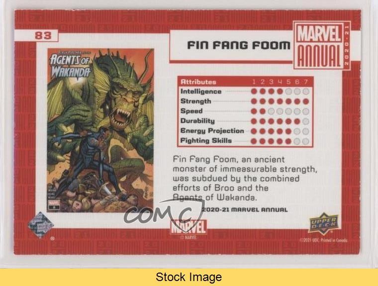 2020 Upper Deck Marvel Annual Cover Variants Tier 2 Fin Fang Foom #83 ...