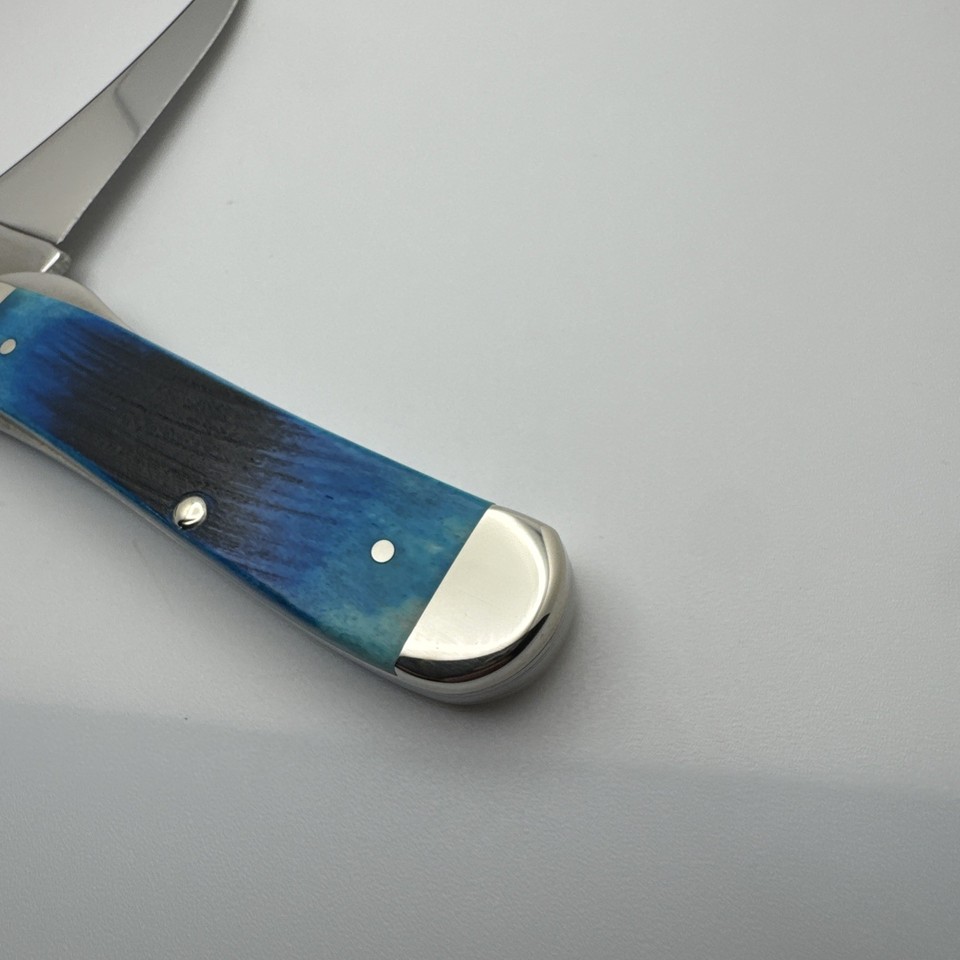 Case xx Knives Russlock Caribbean Blue Bone Sawcut Jigged Stainless ...
