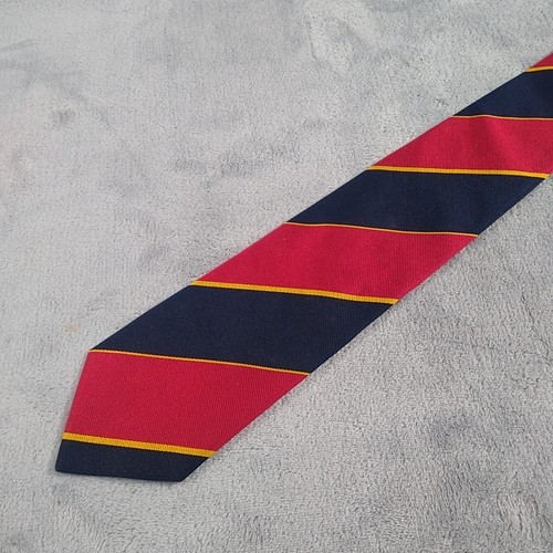 Ben Silver Mens Silk Tie Blue Red Regimental Stripes | eBay