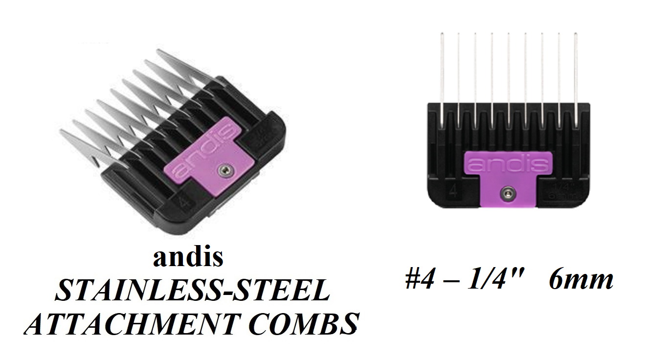 ANDIS 1/4" 6mm #4 STAINLESS STEEL UNIVERSAL COMB CLIPPER BLADE GUIDE Attachment | eBay