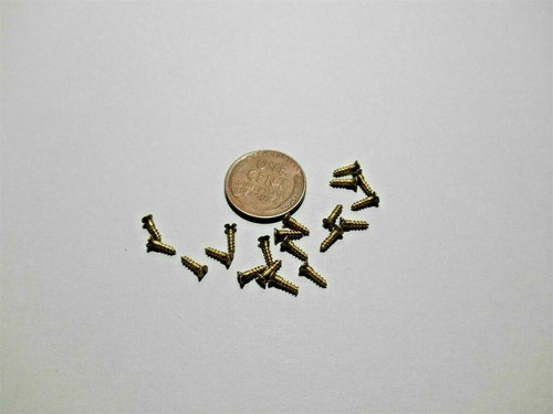 SMALL BRASS WOOD SCREWS FLAT AND ROUND HEAD FOR ANTIQUE CLOCK REPAIR #0 ...