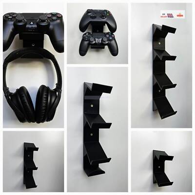 Controller Headset Wall Mount Dock Holder for Xbox PS4 PS5 2 3 or 4 3D ...