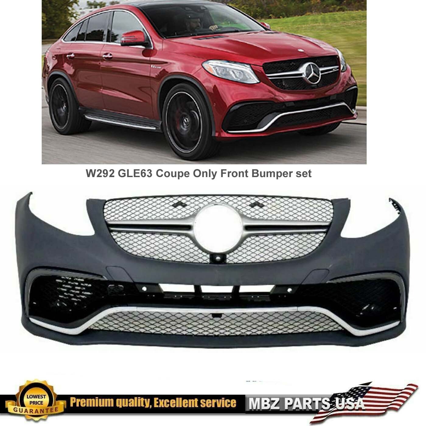 GLE 63 AMG Coupe Bumper Front Body Kit Grille GLE 2015 2016 2017 2018 ...