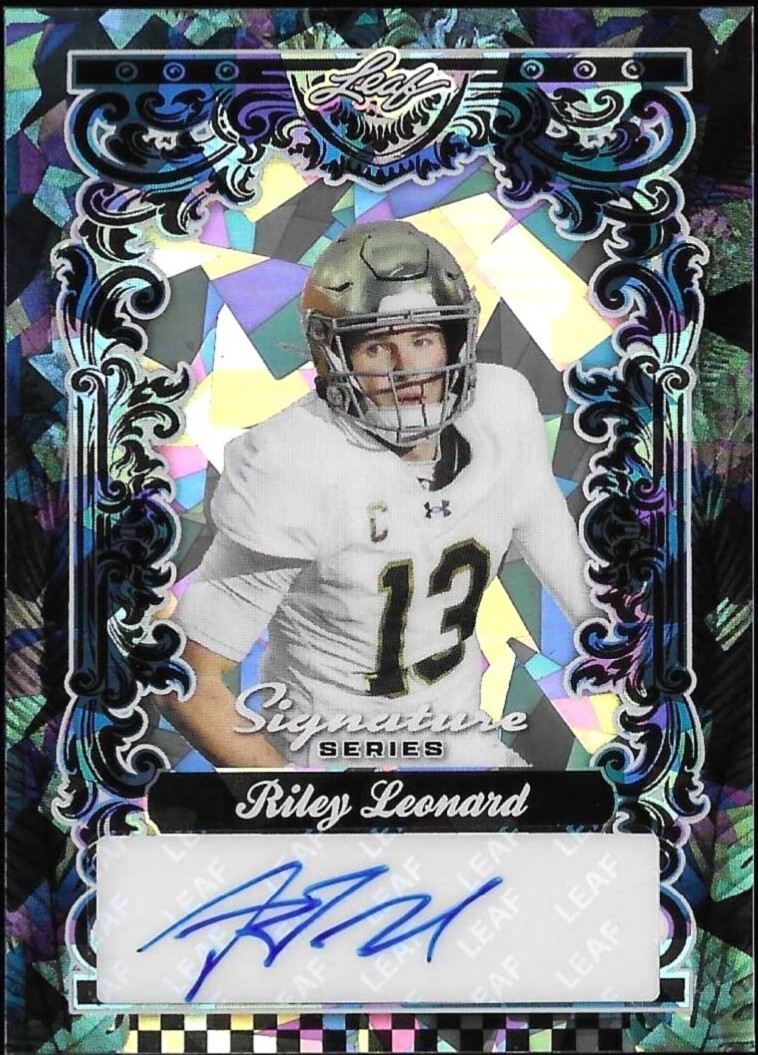 2025 Leaf Signature Series - Riley Leonard #BA-RL1 Blue Crystals /1 (AU ...