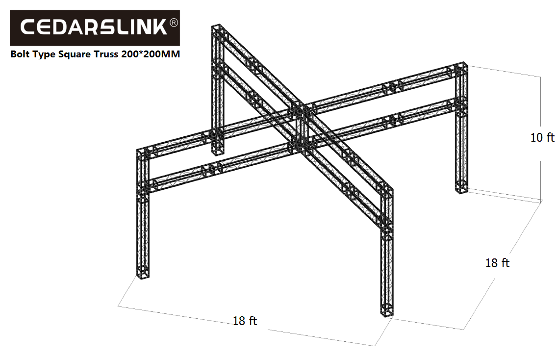 Trade Show Booth Trusses DJ Stage 18ftx18ftx10ft Metal Black Truss box ...