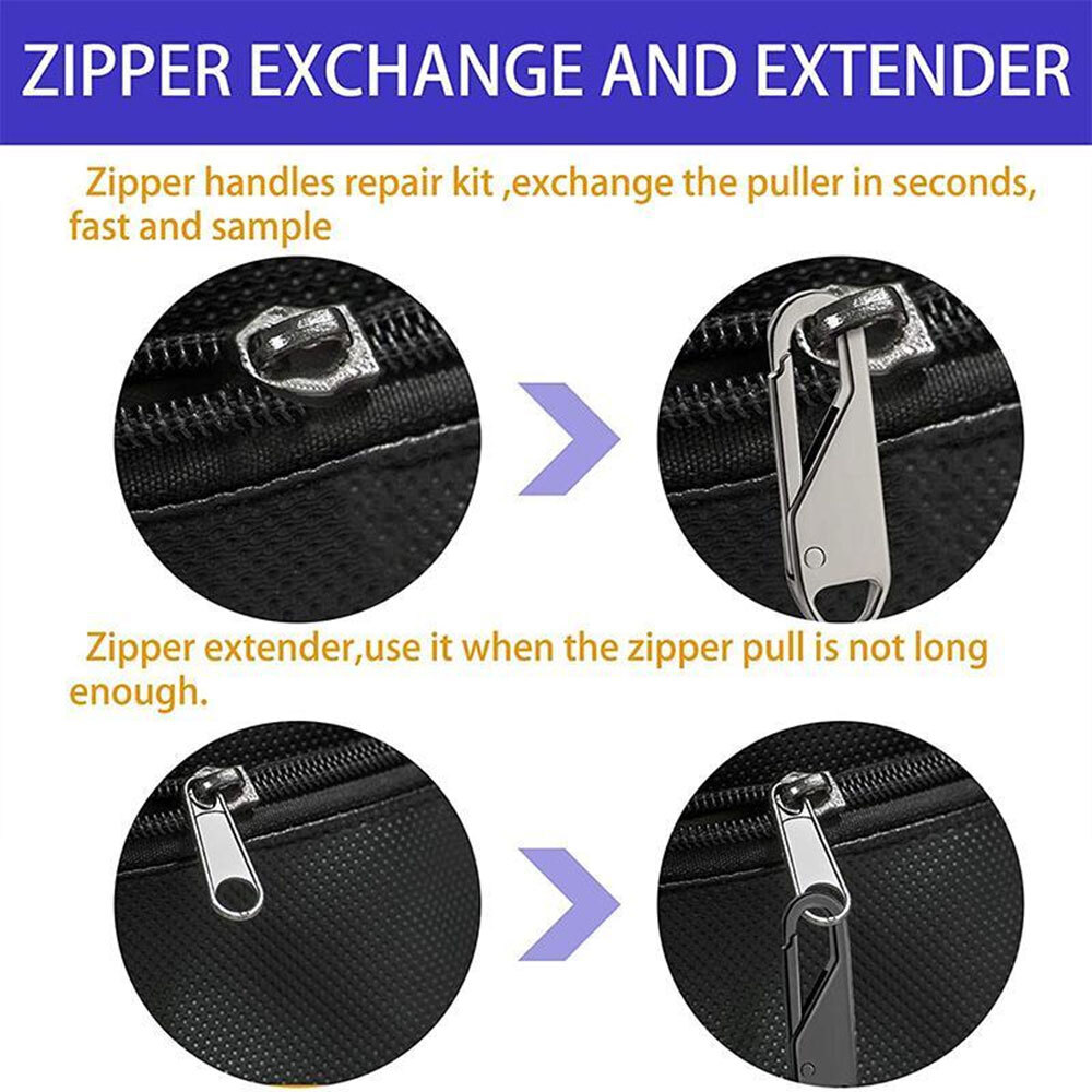 20 PCS Zipper Fixer Repair Pull Tab Instant Kit Bags Zipper Pull ...