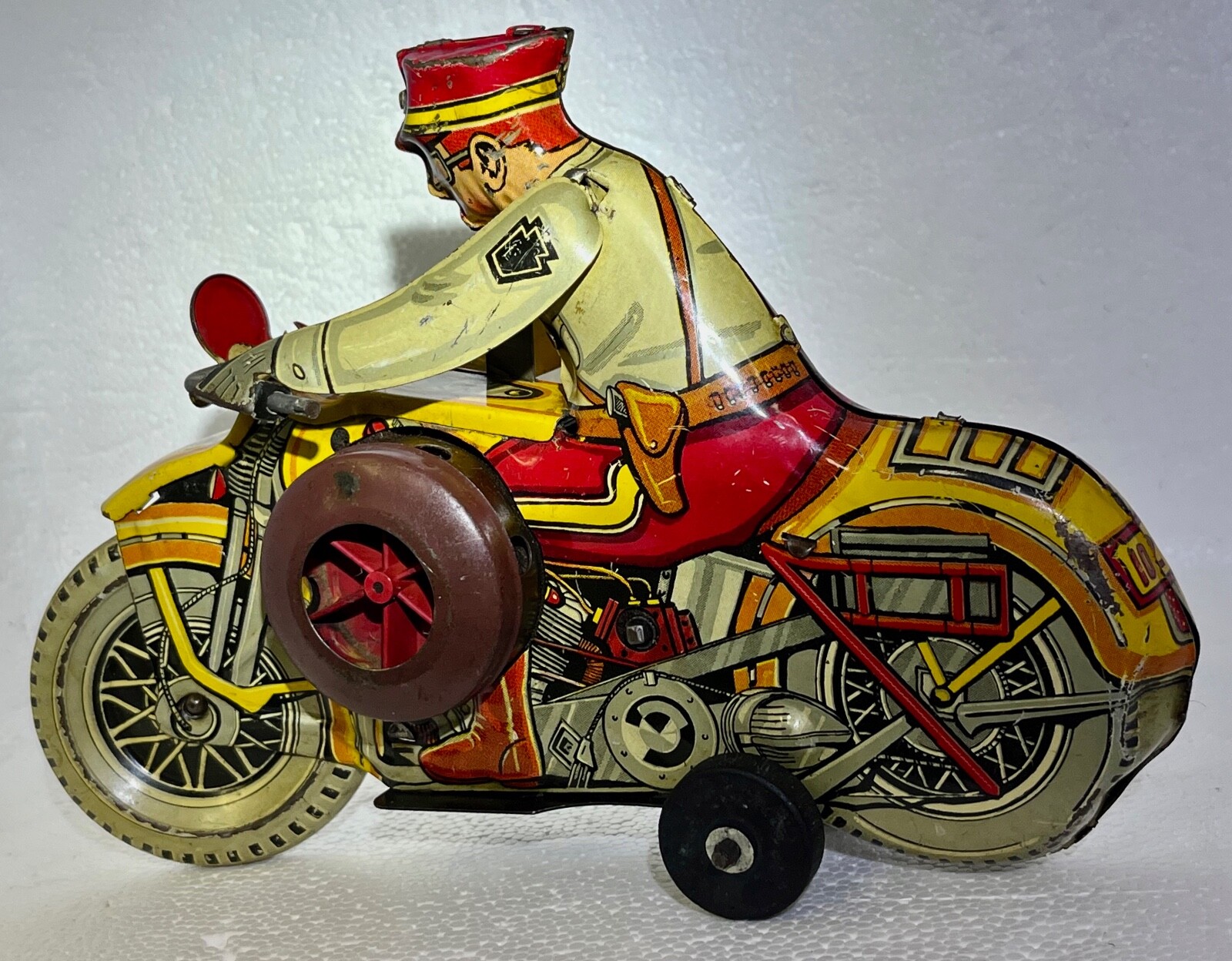 1940 MARX TIN WINDUP PA STATE TROOPER #3 HARLEY DAVIDSON MOTORCYCLE ...