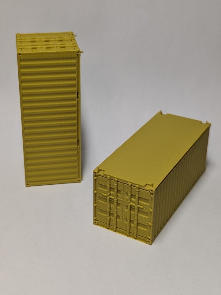 Set Lot - HO Scale 20' Ft Shipping Container - 1:87 Train Freight Car ...