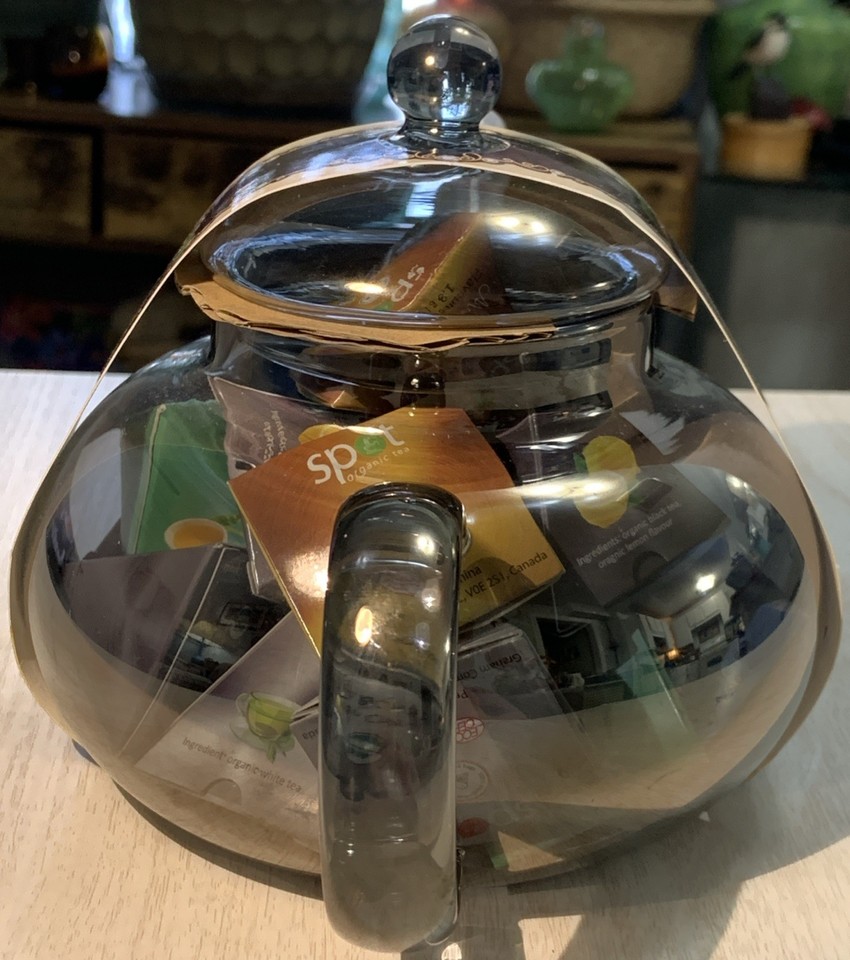 Spot Organic Tea Glass Teapot with 18 Tea Pyramids (6 Flavors) BRAND ...
