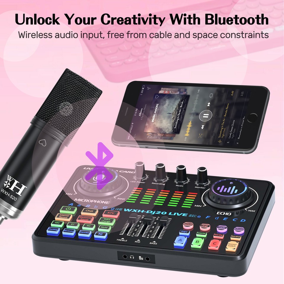 Earphone Studio Recording Kit Podcast Mixer Equipment Condenser ...