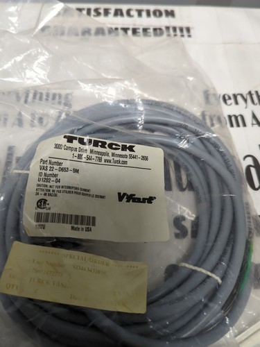 TURCK,VAS 22-D653-5M,V*FAST CORDSET U1202-04 NEW | eBay