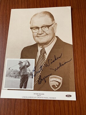 Byron Nelson Autograph Lincoln-Mercury Sports Panel with Autograph | eBay