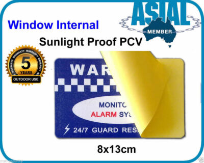 4 x Alarm Vinyl PVC Sign Alarm Warning Sticker Window Internal Security ...