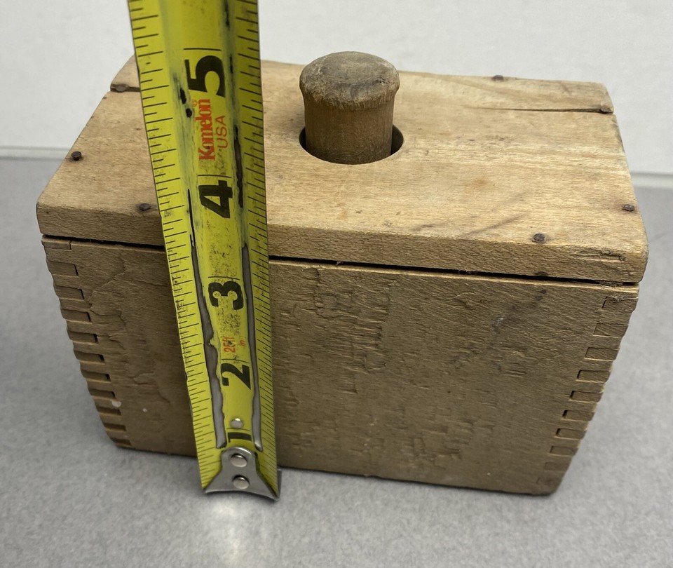 Antique Vintage Primitive Dovetailed Rustic Wood Butter Mold Press ...