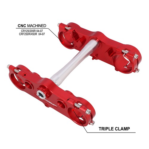 Motorcycle Upper/Lower Triple Tree Clamps Steering Stem CNC For CR125 ...