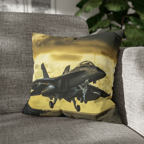 CUSHION COVER PILLOW CASE|FIGHTER JET PLANE IN SUNSET #2 | eBay