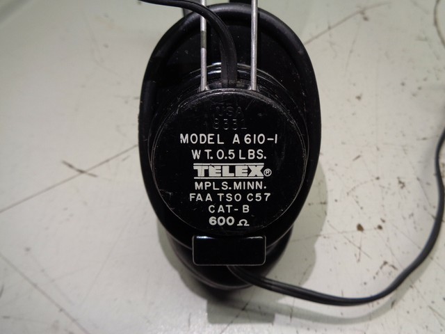 Telex Aviation A610-1 Headphones TSO C57 Headset 600 Ohm Untested for ...