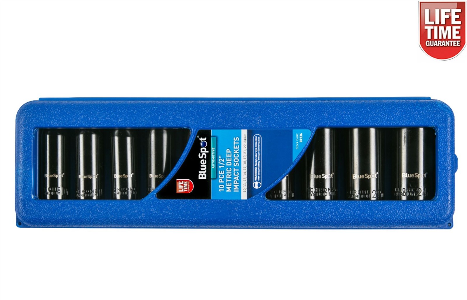 BlueSpot 10pc 1/2" Drive Metric Deep Impact Sockets Socket Set 10mm ...