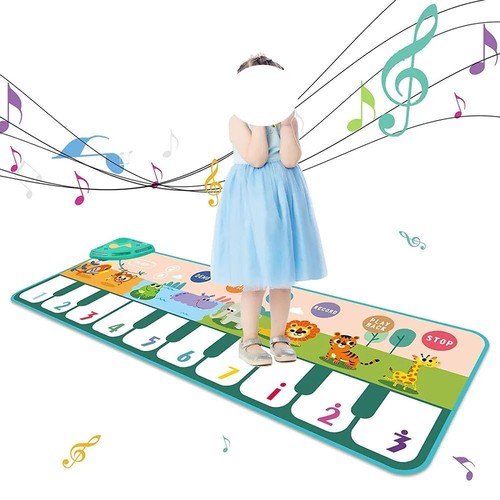 Musical Piano Mat Kids Toddlers Floor Keyboard Dance with Animal Sounds ...