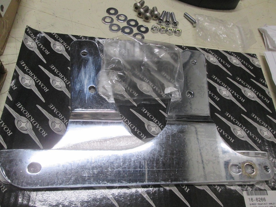 ROADKROME CHROME SISSYBAR BACKREST PAD + MOUNT KIT - HARLEY FX SOFTAIL ...