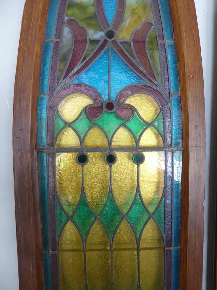 ANTIQUE CHURCH STAINED GLASS WINDOW - LATE 1800's - READY TO MOUNT ON ...