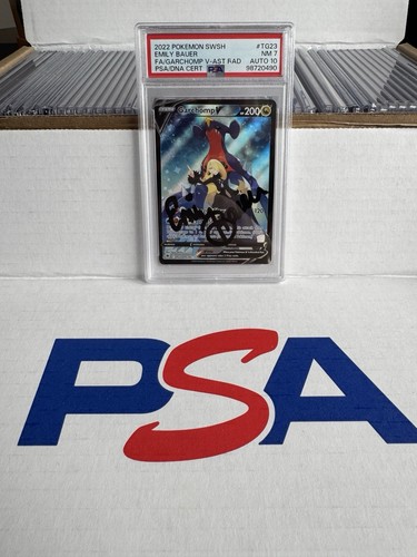 PSA signed Emily Bauer voice of Cynthia - Garchomp V Pokemon PSA/DNA | eBay