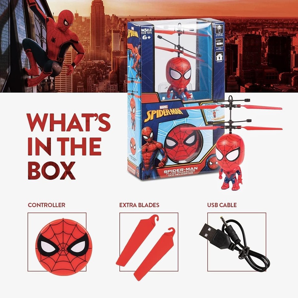 Marvel 3.5 Inch: Spider-Man Flying Figure IR Helicopter (Marvel, Spider ...