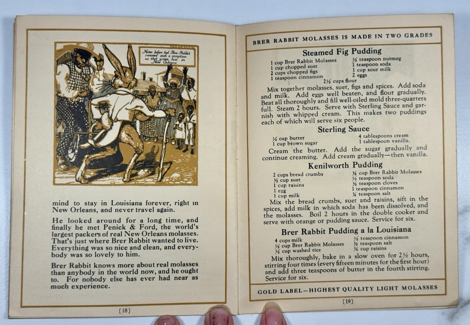 Vintage 1920s Rare Brer Rabbit Personal Recipes Cookbook Molasses ...