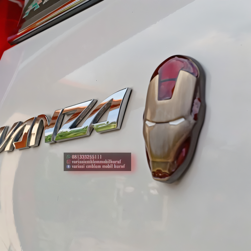 Emblem Iron Man Universal Red Chrome Red Copper Logo Insignia Placca ...