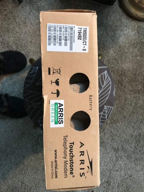 ARRIS Modem Tm502g With Battery & AC Power Cable Wrt54g2v1 Wireless G ...