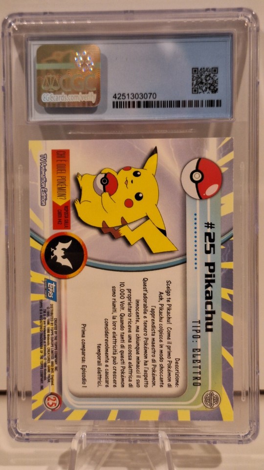 Rare! Topps Pikachu # 25 Italian 1999 Series 1, CGC 9 - UK Edition | eBay