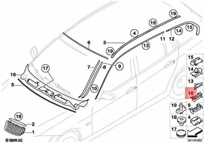 Genuine BMW M3 CRT E90 E91 316d 316i 318d 318i Clip Bottom Left ...