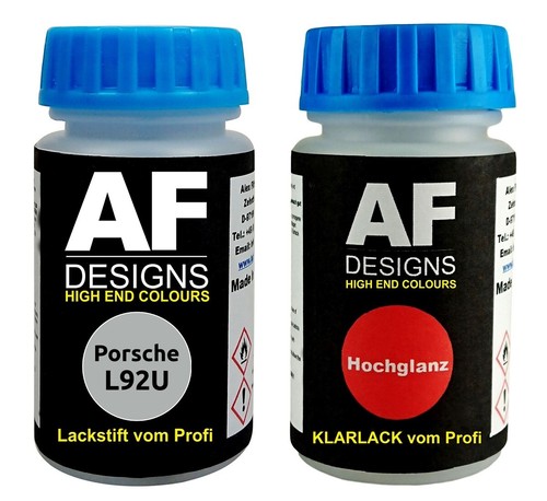Lackstift für Porsche L92U Arktissilber Metallic + Klarlack je 50ml ...