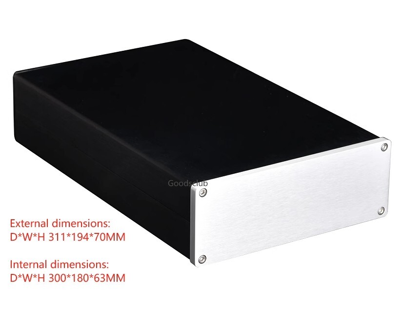 Power Amplifier Chassis DIY Full Aluminum Case DAC AMP Shell Size 194* ...