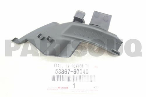 5386760040 Genuine Toyota SEAL, FRONT FENDER TO COWL SIDE, LH 53867 ...